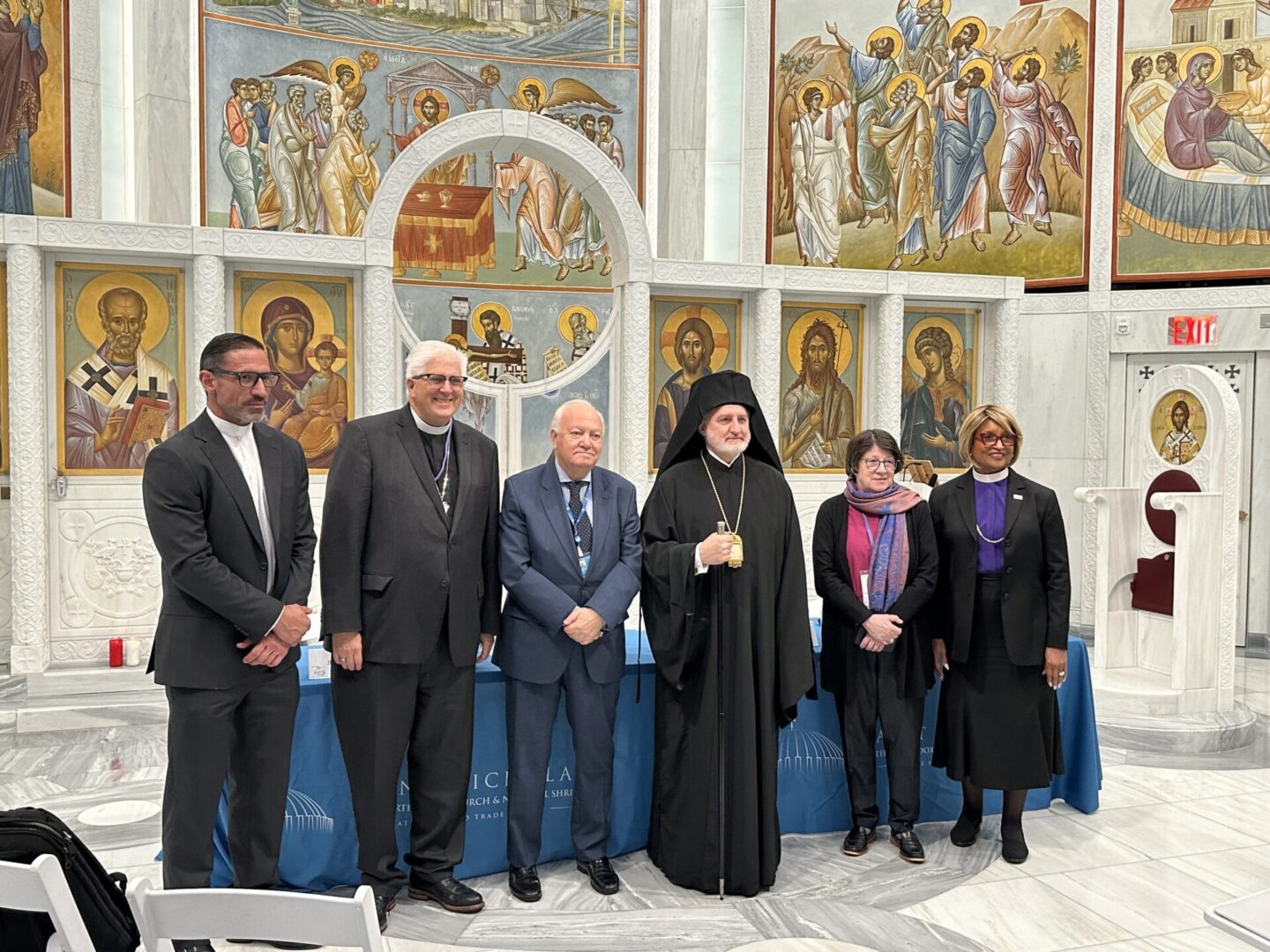 Dr. Hollander with ecumincal guests - Franciscan Friars of the Atonement